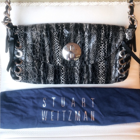 Stuart Weitzman | Bags | Stuart Weitzman Leather Reptile Emboss ...